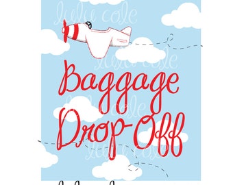 Baggage Drop Sign - Etsy
