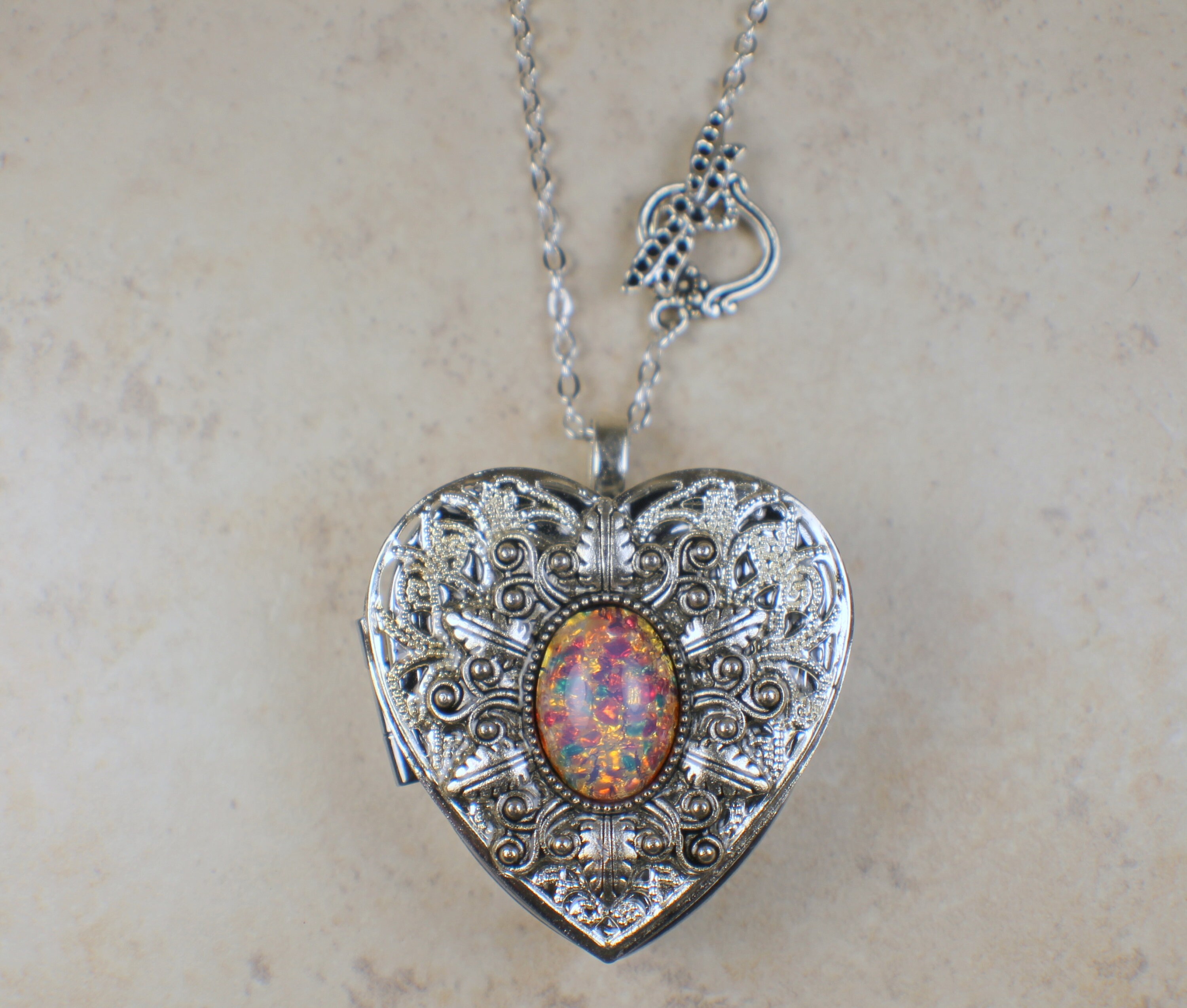 Pink Glass Opal Music Box Locket Music Box Locket Musical | Etsy