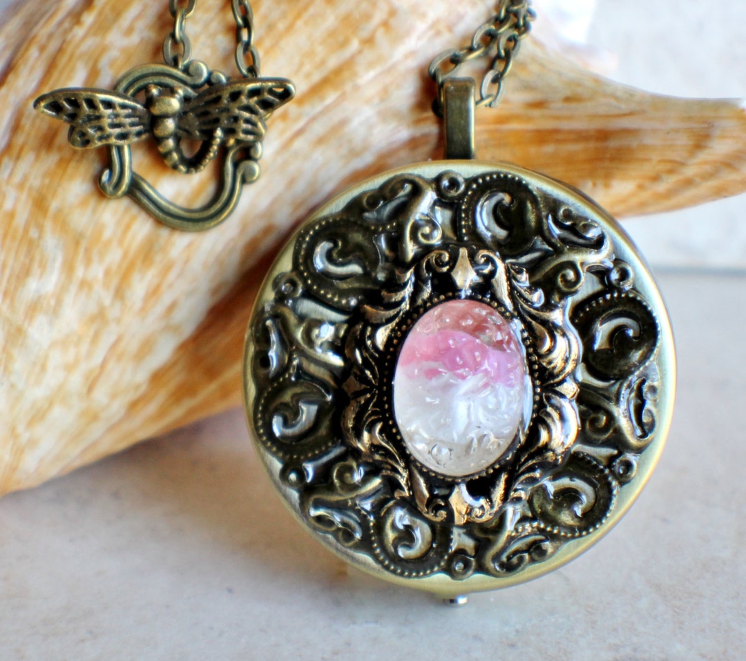 Victorian Music Box Locket Round Bronze Locket With Music Box - Etsy