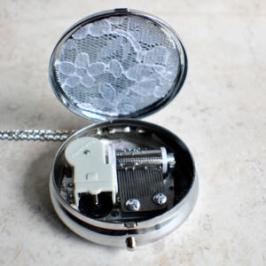 Shamrock Music Box Locket, Music Box Necklace, Mini Music Box, Musical ...