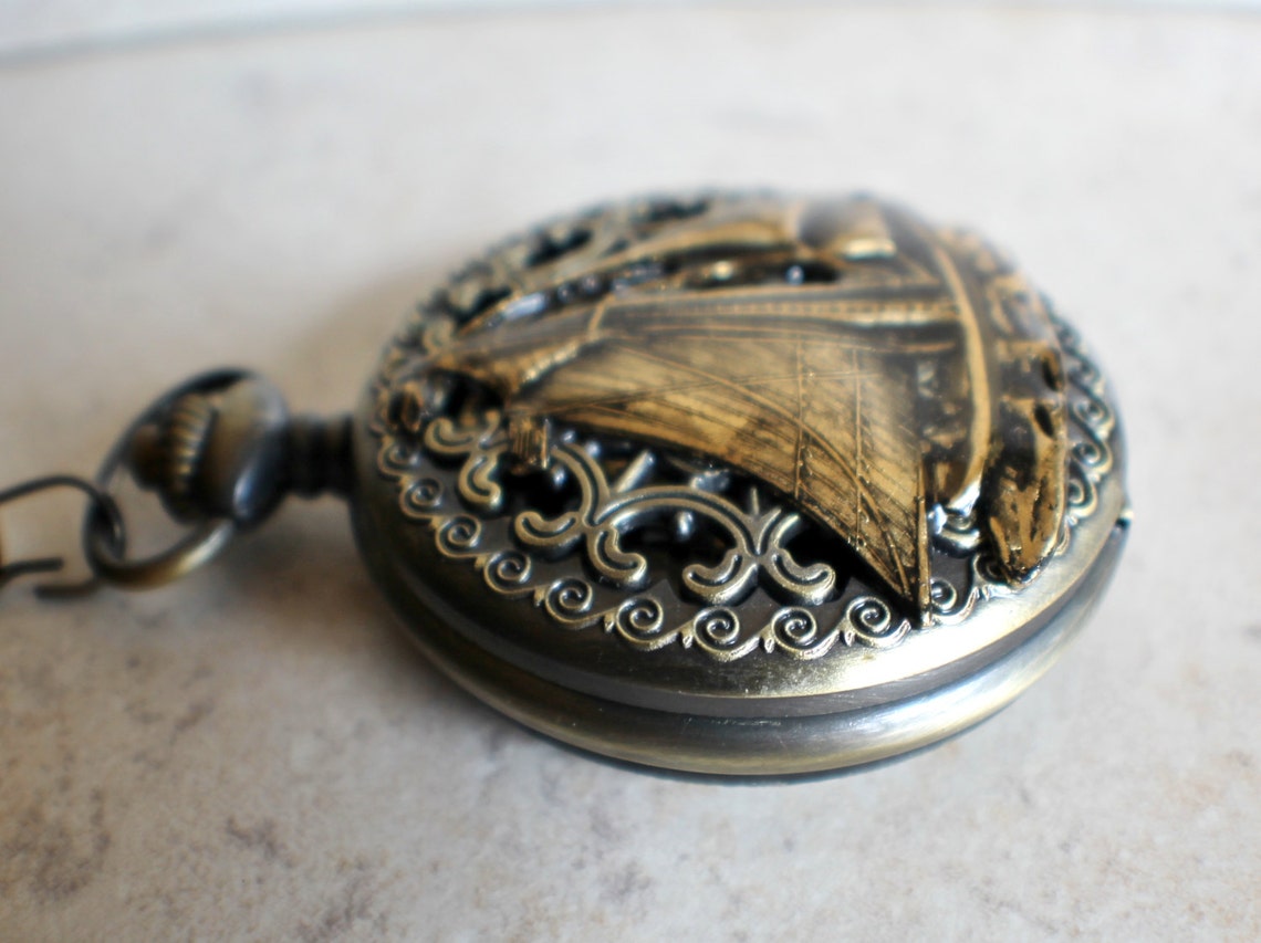 Sailboat Pocket Watch Men's Pocket Watch Nautical Theme - Etsy