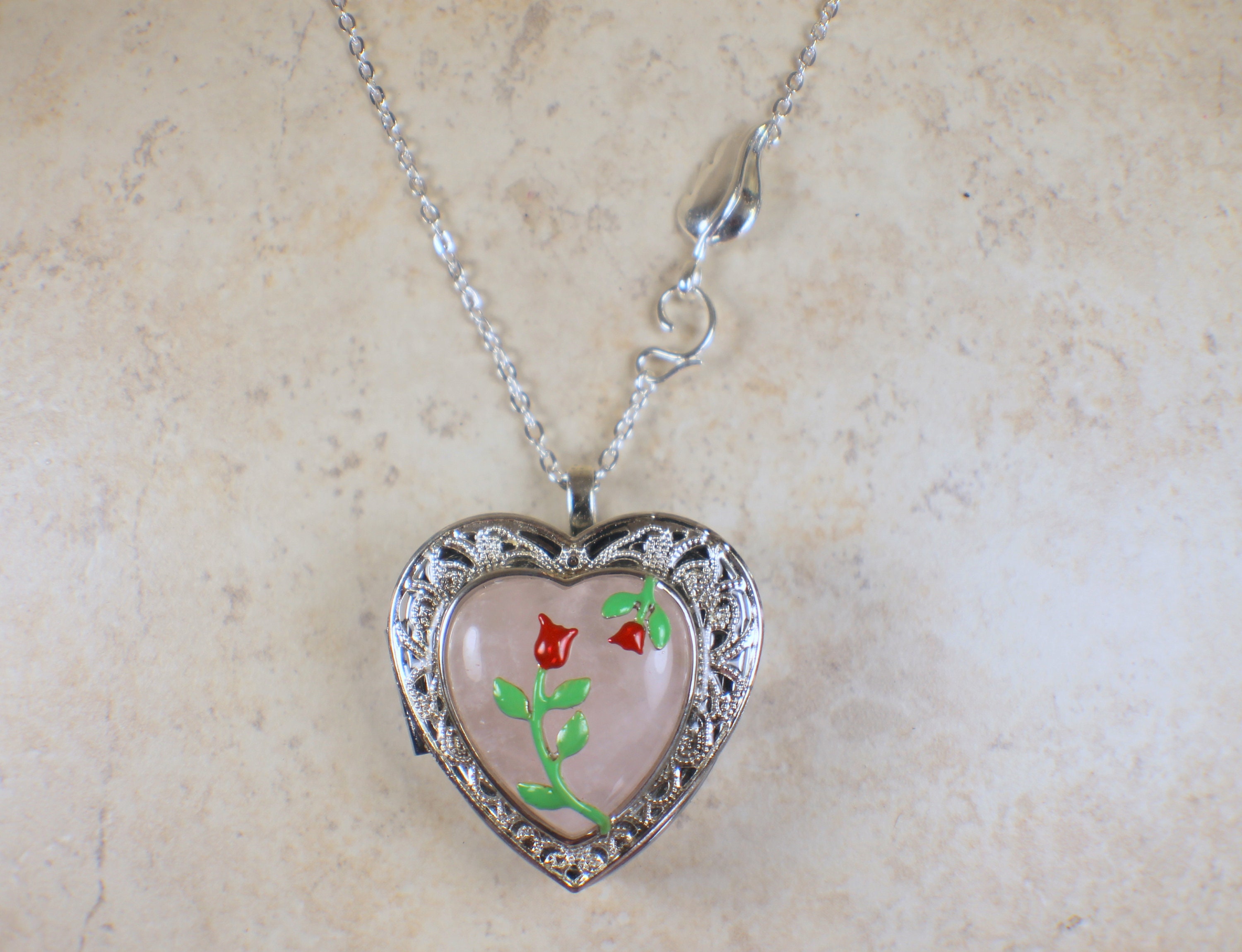 Rose Quartz Music Box Locket Music Box Locket Music Box | Etsy