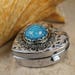 Aqua Blue Glass Opal Silver Music Box Locket, Photo Locket, Music Box ...