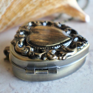 Music Box Locket, Heart Locket With Music Box Inside, in Bronze With ...
