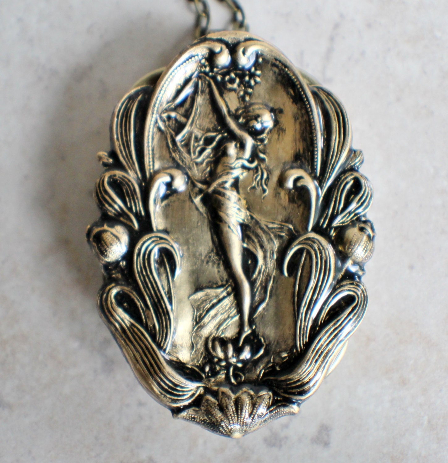 Music Box Locket Music Box Necklace Goddess Locket Mini | Etsy