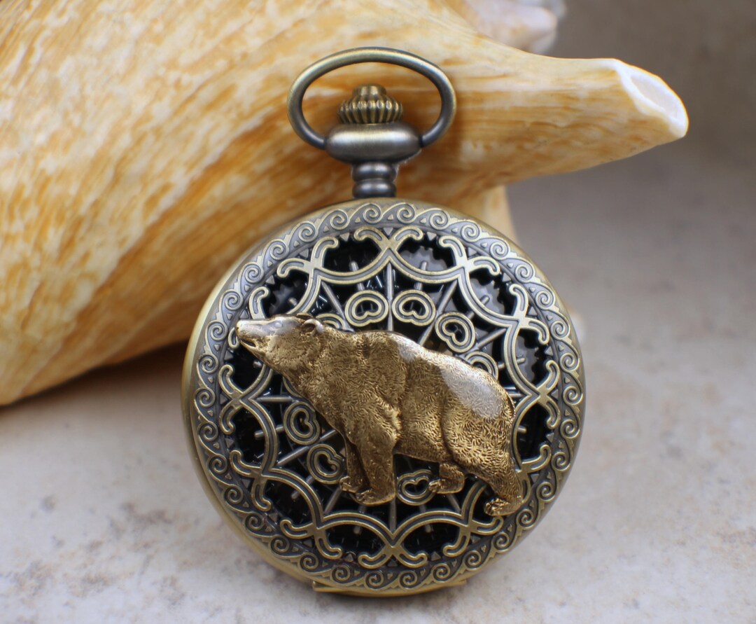 Bear Pocket Watch Men's Pocket Watch Mechanical Pocket - Etsy