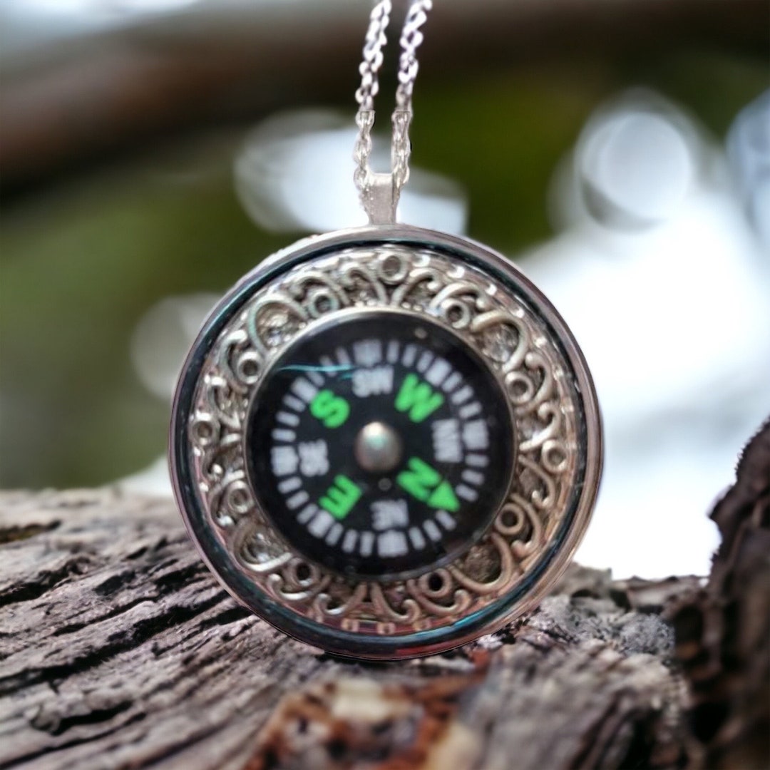 Compass Music Box, Music Box Locket, Music Box Necklace, Mini Music Box ...