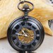 Indian Chief Mechanical Pocket Watch: Black & Bronze, Tiger Eye Chain ...