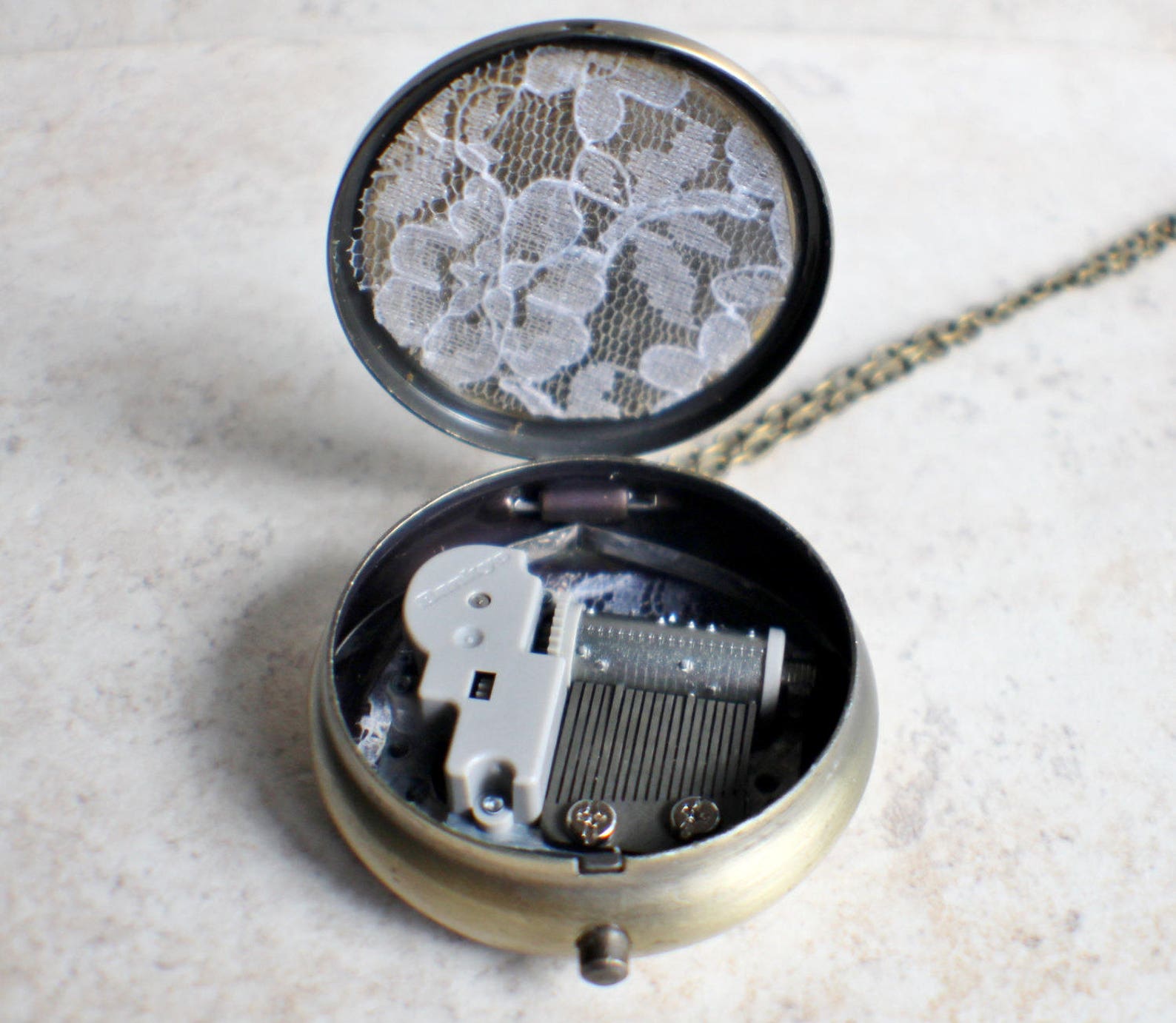 Green Crystal Dove Music Box Locket: Bronze Musical Photo Pendant - Etsy