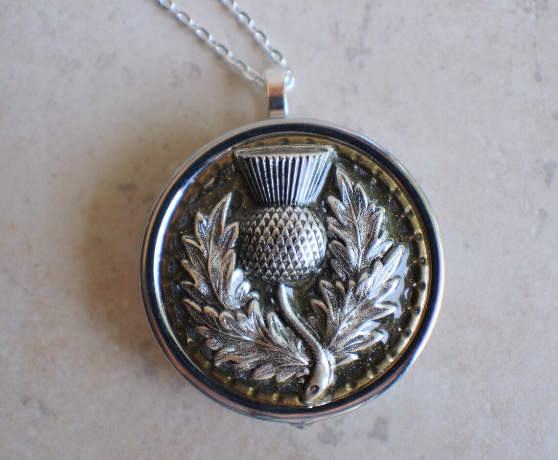 Thistle Music Box Locket Large Locket Music Box Necklace | Etsy