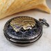 Indian Chief Mechanical Pocket Watch: Black & Bronze, Tiger Eye Chain ...