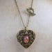 Pink and Gold Glass Opal Music Box Locket, Photo Locket, Music Box ...