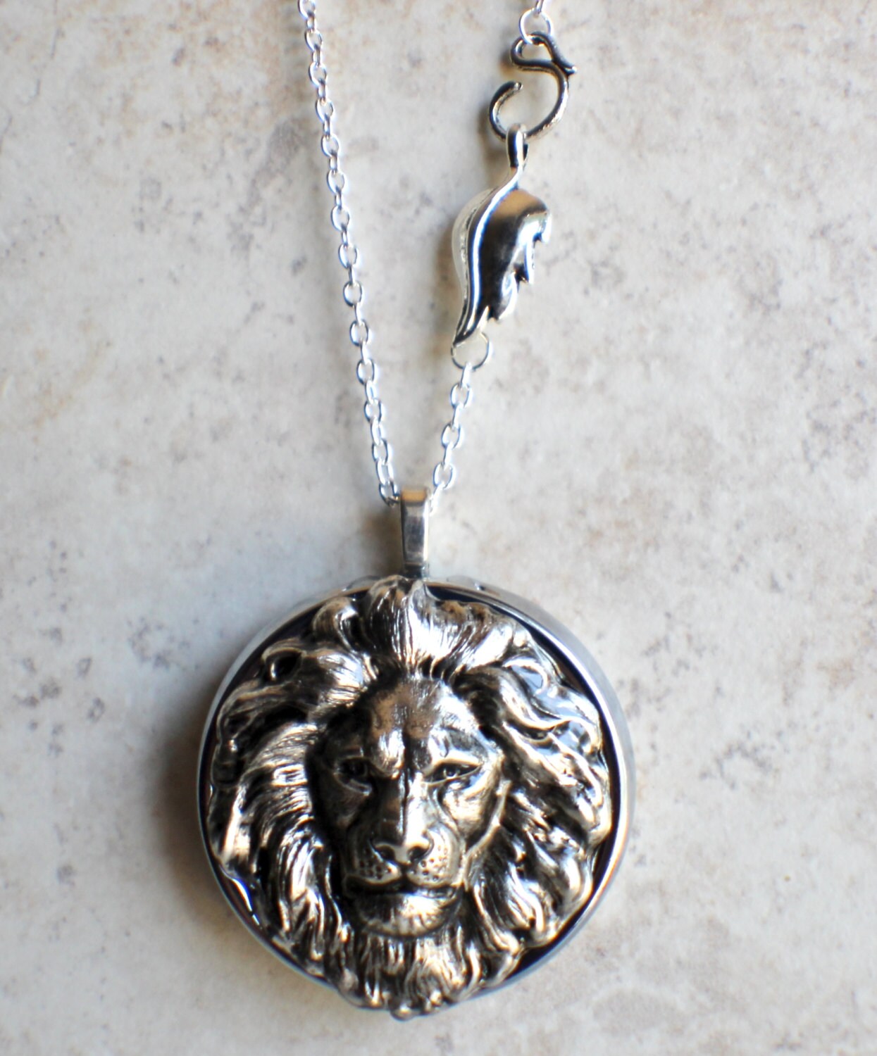 Lion Music Box Locket Round Locket With Music Box Inside in - Etsy