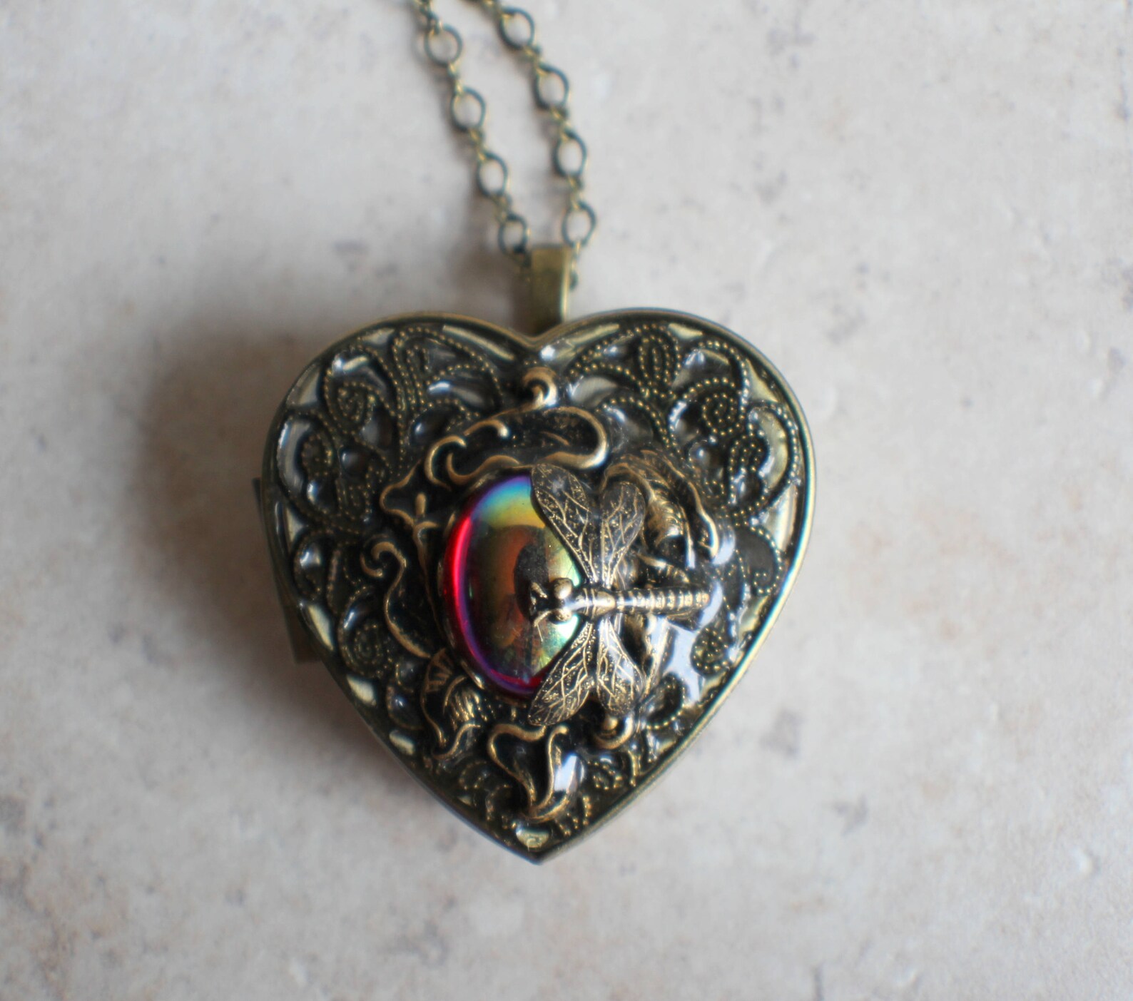Dragonfly Music Box Locket Heart Music Box Pendant Music Box - Etsy