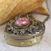 Pink and Gold Glass Opal Music Box Locket, Photo Locket, Music Box ...