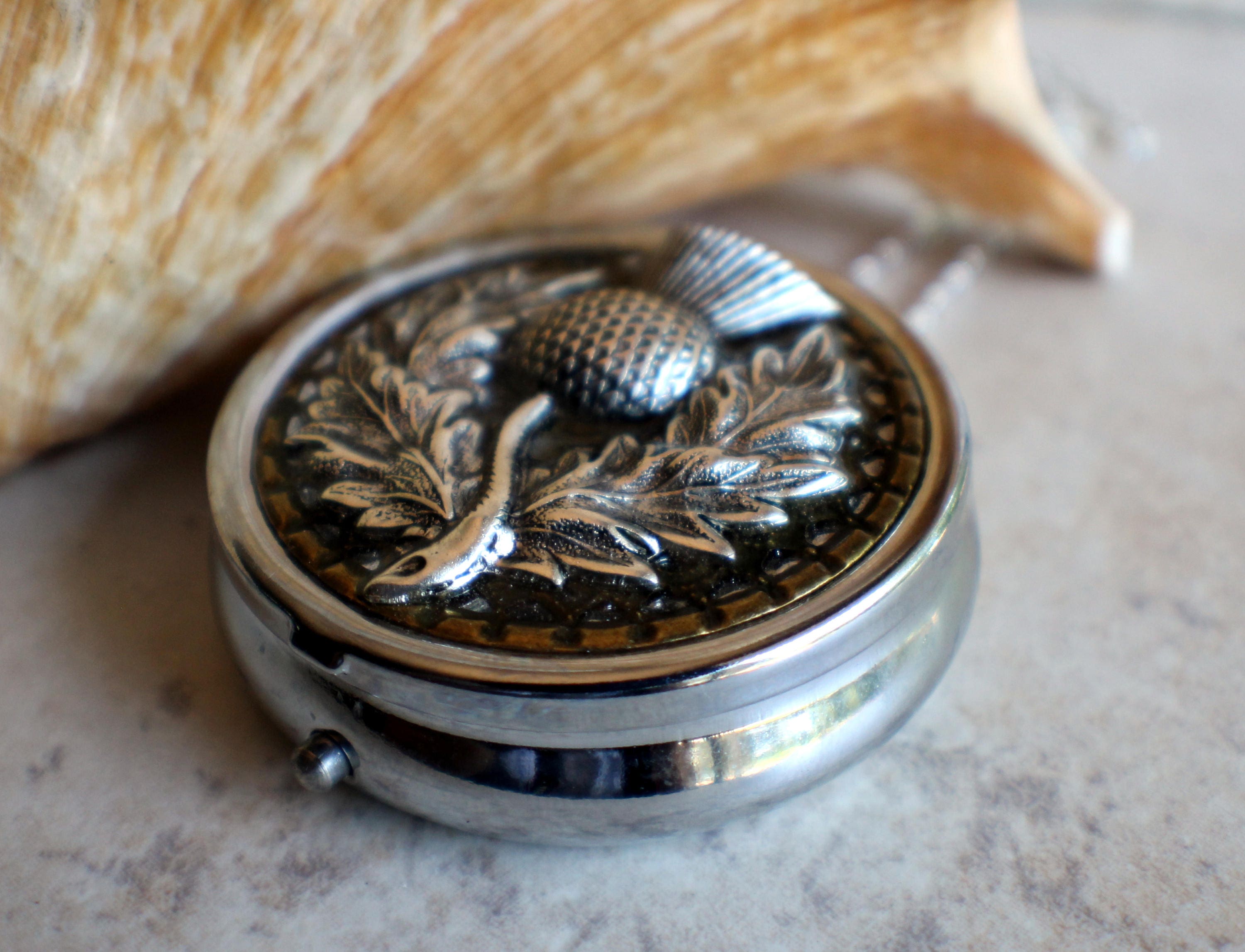 Thistle Music Box Locket Large Locket Music Box Necklace | Etsy