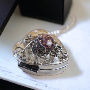Dragonfly Music Box Locket, Heart Music Box Pendant, Music Box Jewelry ...