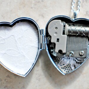 Dragonfly Music Box Locket, Heart Music Box Pendant, Music Box Jewelry ...