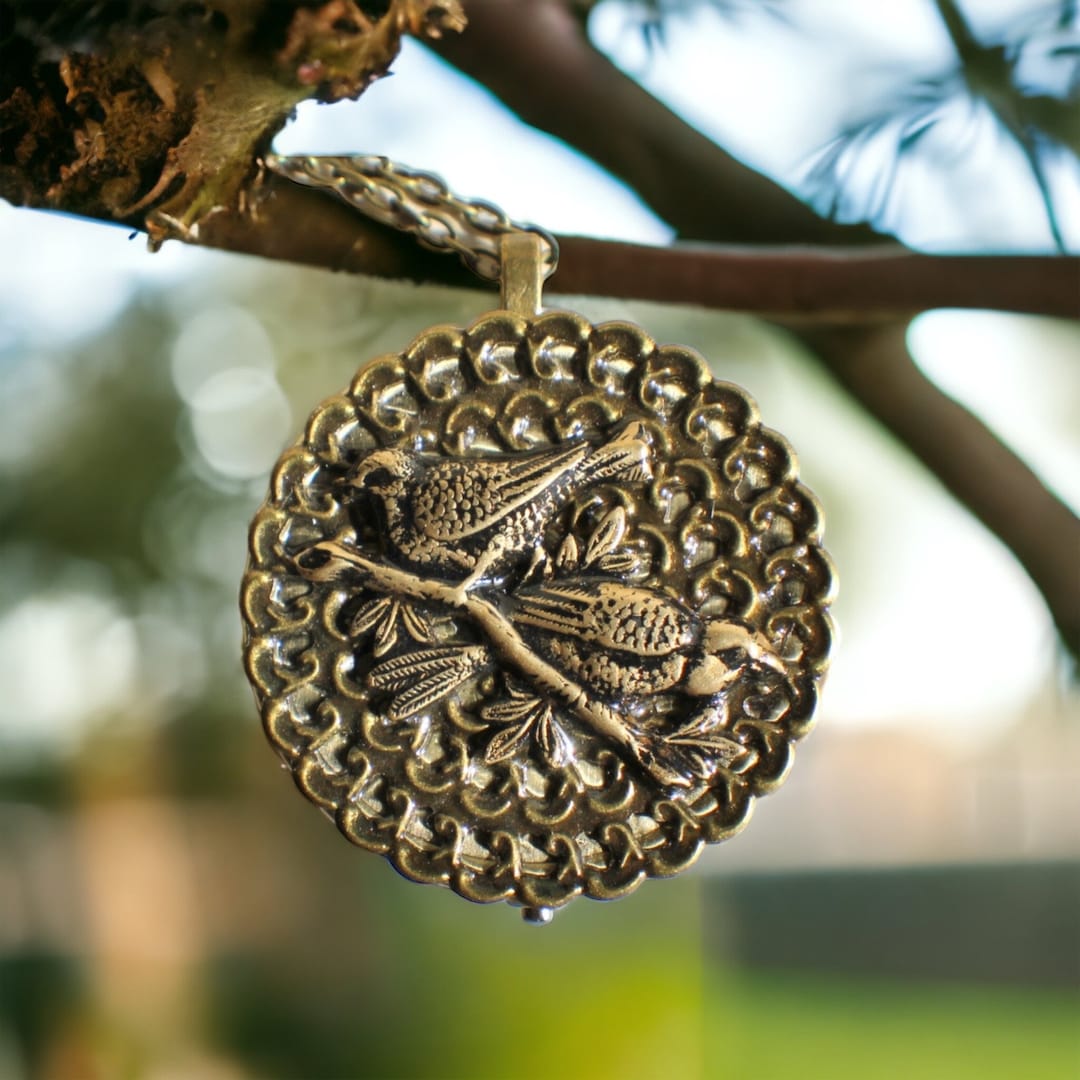 Music Box Locket, Round Bronze Locket With Music Box Inside, With a ...