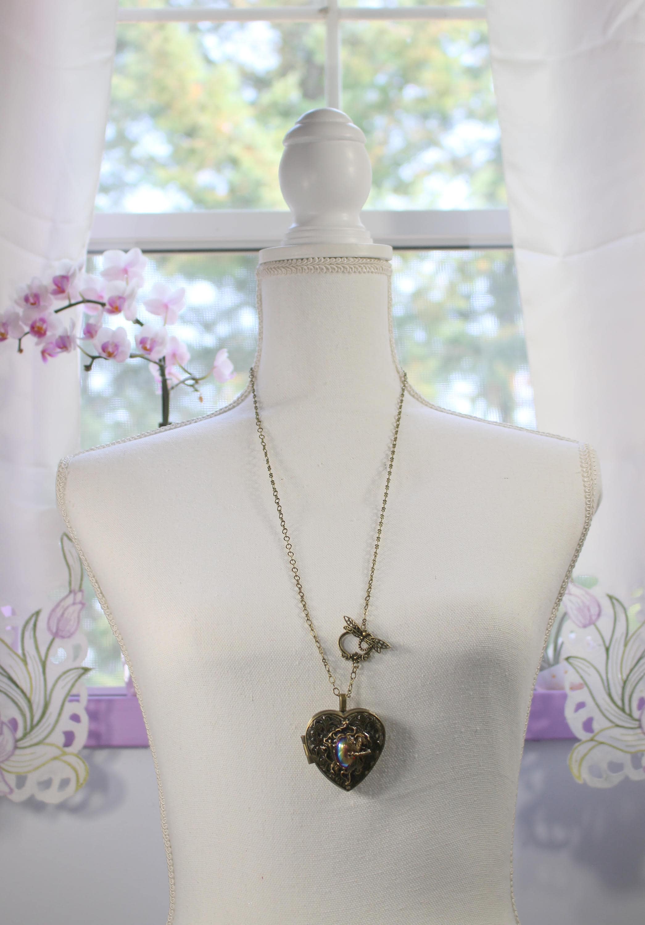 Dragonfly Music Box Locket Heart Music Box Pendant Music Box | Etsy