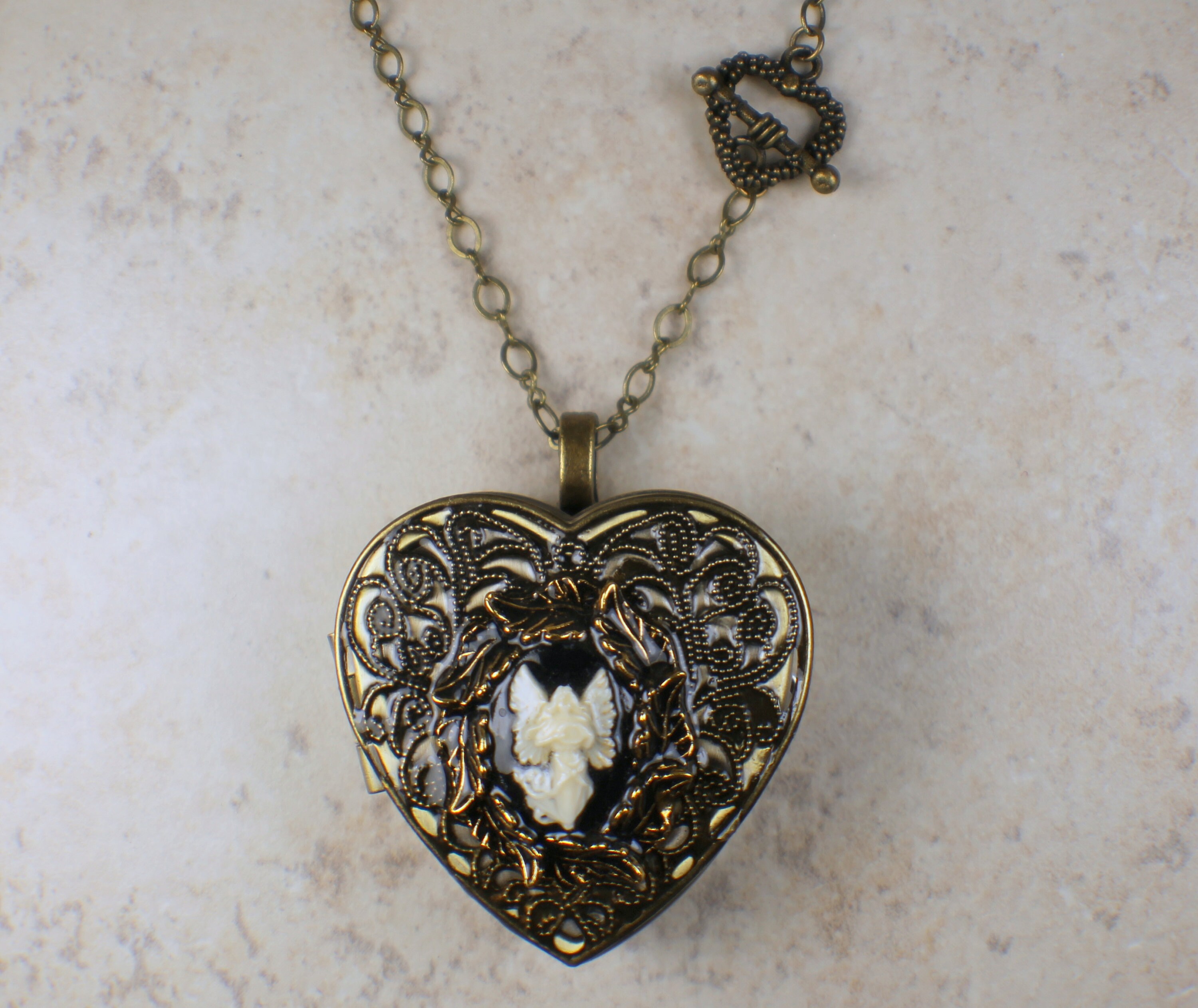 Angel Cameo Music Box Locket Music Box Necklace Mini Music | Etsy