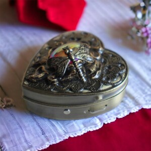 Dragonfly Music Box Locket, Heart Music Box Pendant, Music Box Jewelry ...