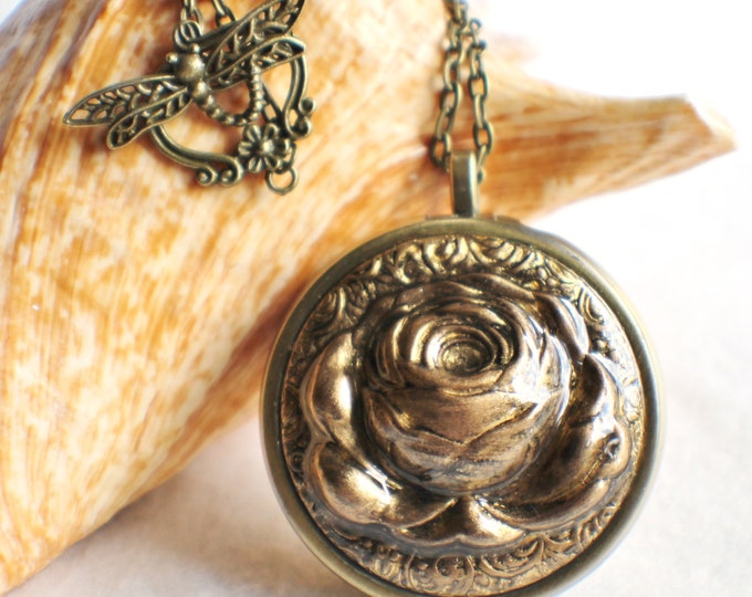 Music Box Locket, Round Locket With Music Box Inside, in Bronze With ...