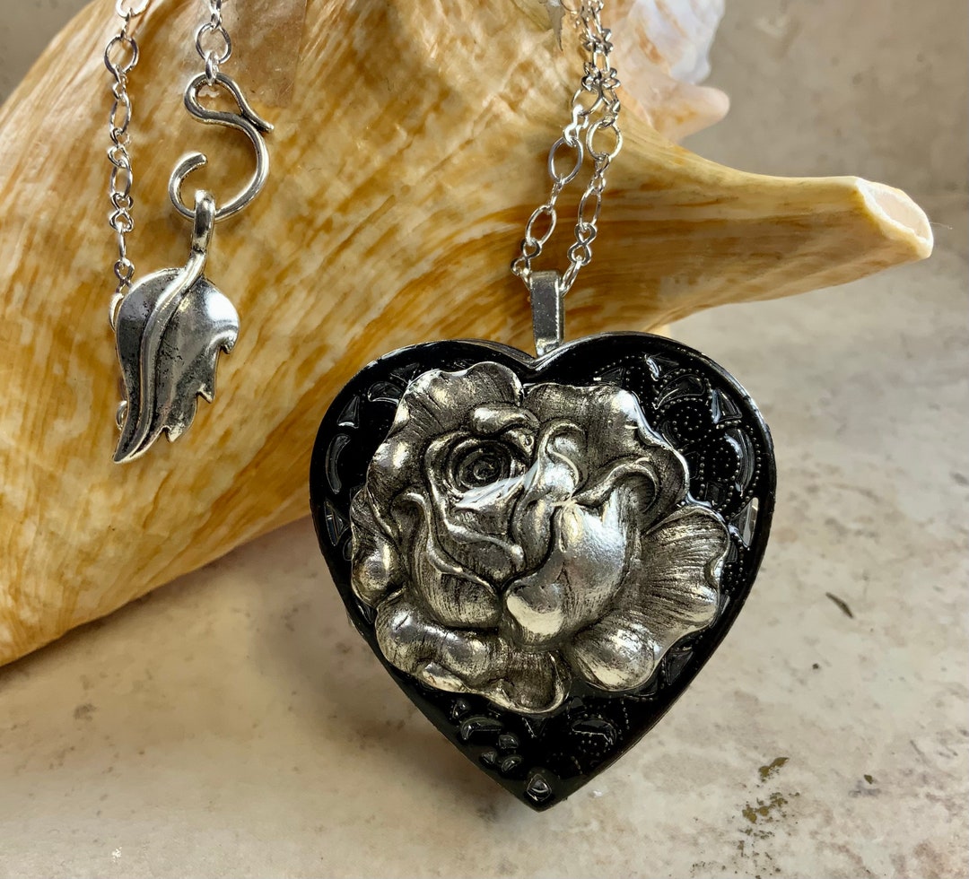 Rose Music Box, Heart Music Box Pendant, Music Box Jewelry, Musical ...