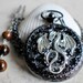 Dragon Pocket Watch: Black Case With Silver Dragon, Tiger Eye Chain - Etsy
