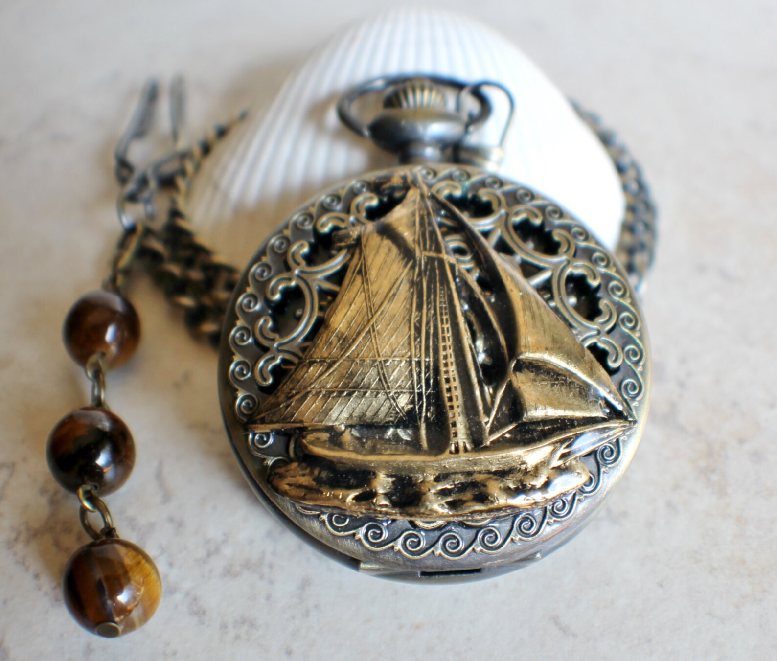 Sailboat Pocket Watch Men's Pocket Watch Nautical Theme - Etsy