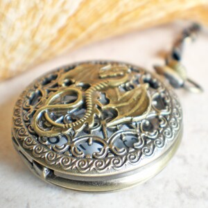 Bronze Dragon Mechanical Pocket Watch With Tiger Eye Chain - Etsy