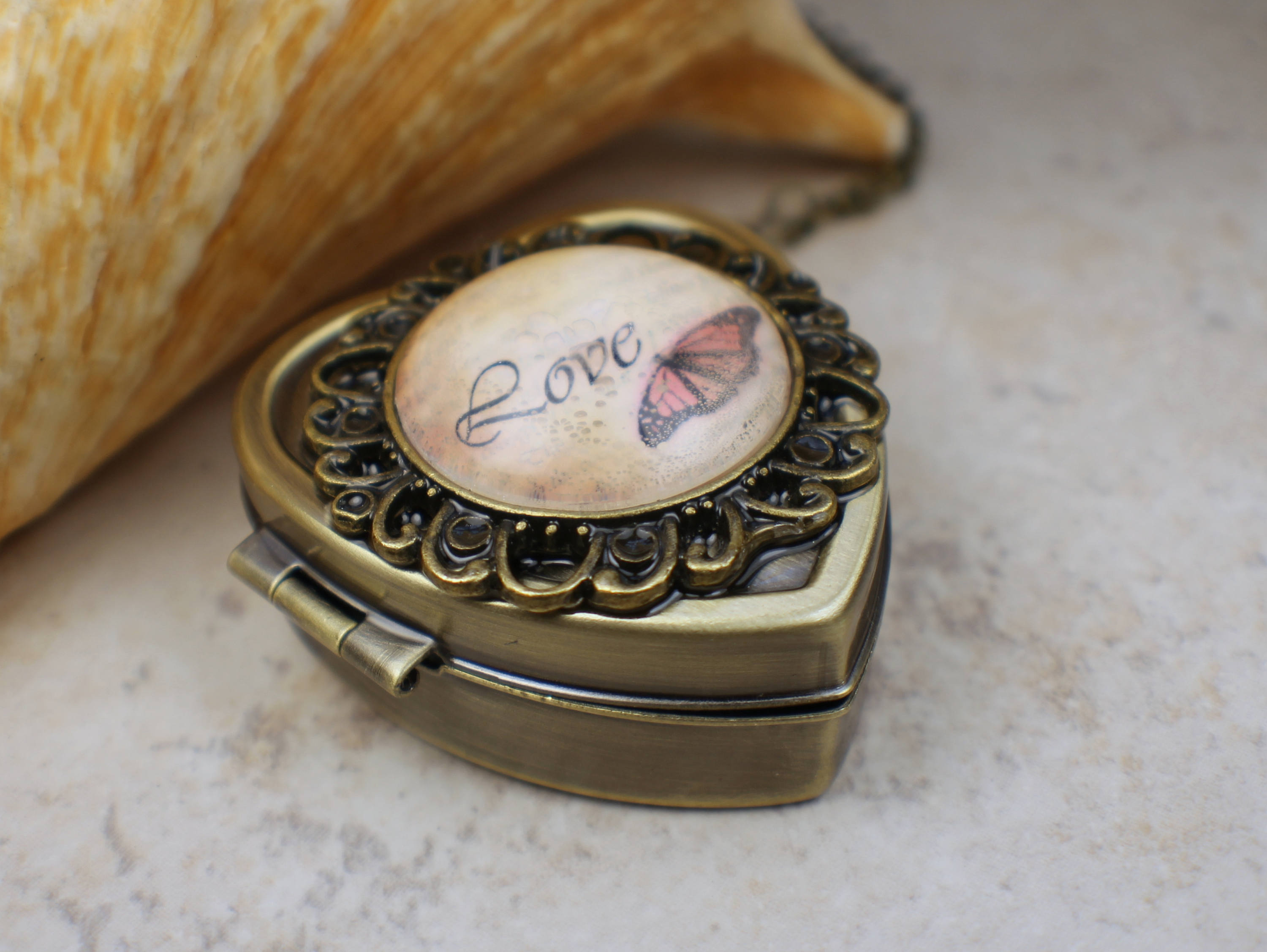 Butterfly Music Box Locket Music Box Necklace Mini Music | Etsy