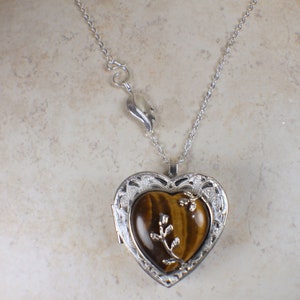 Tiger Eye Music Box Locket, Music Box Locket, Music Box Necklace, Tiger ...