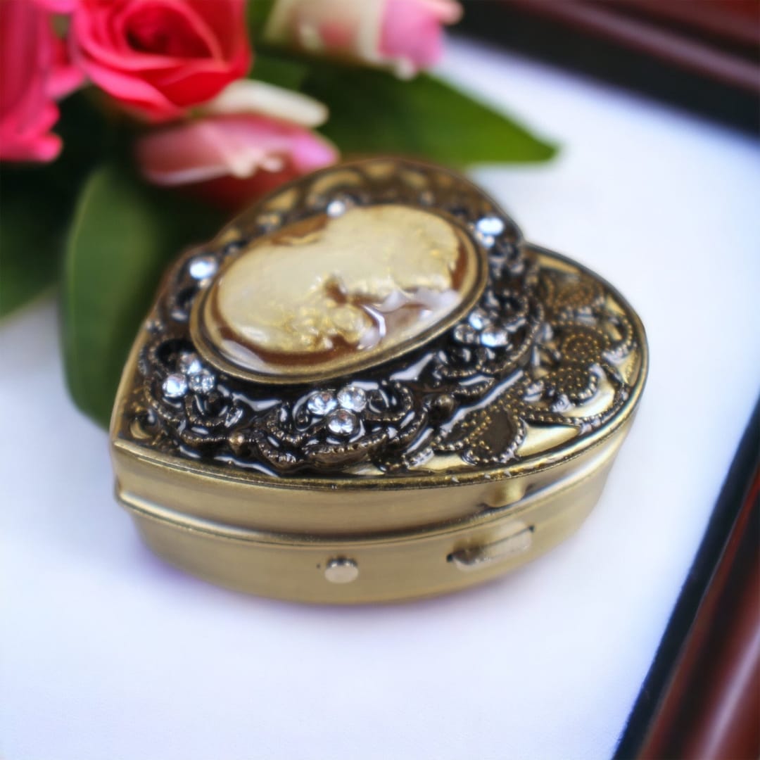 Cameo Music Box Locket Necklace: Bronze Filigree Musical Pendant - Etsy