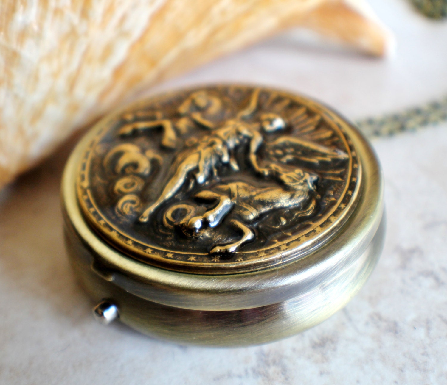 Music Box Locket Round Locket With Music Box Inside in - Etsy