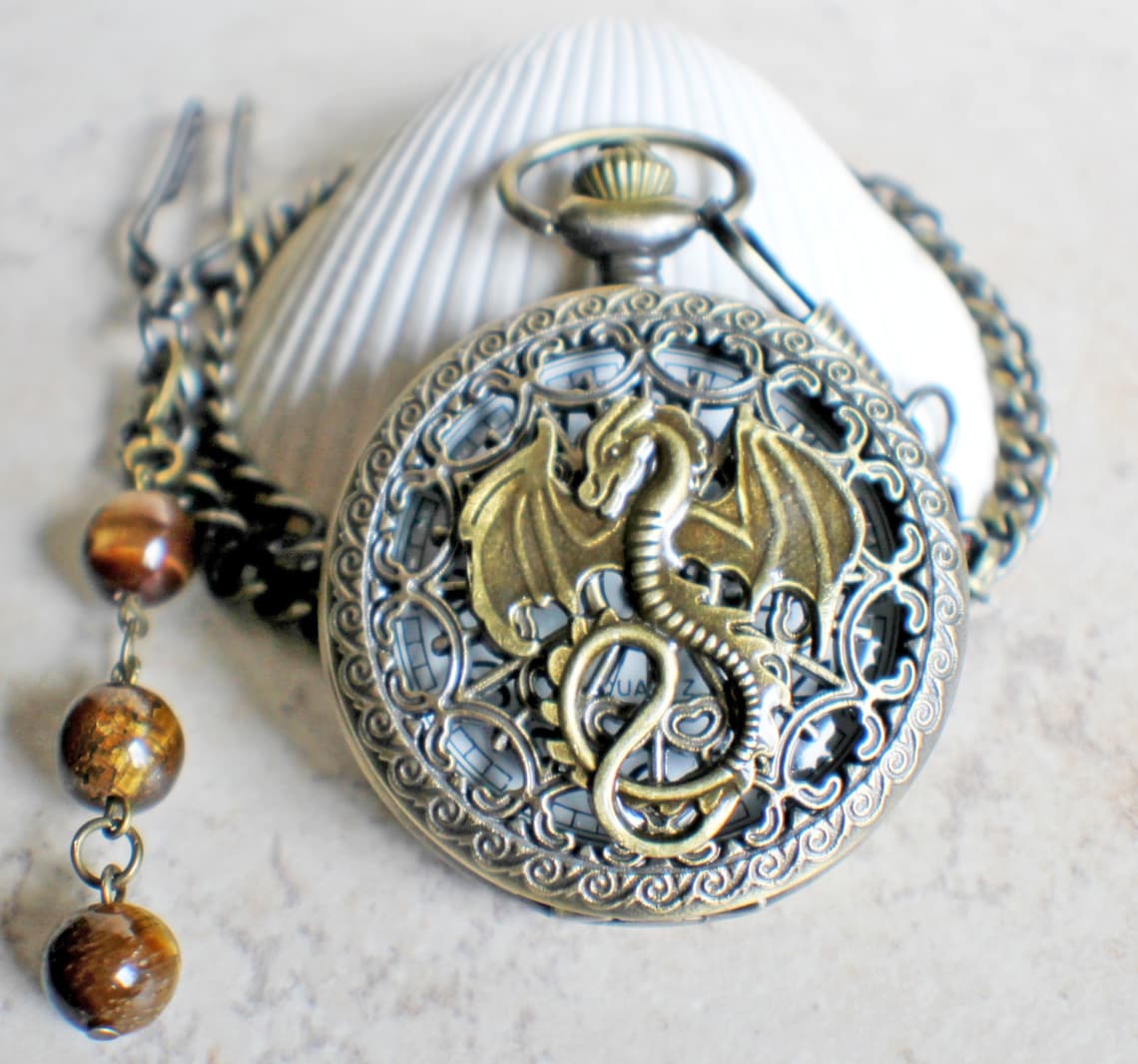 Dragon Pocket Watch Men's Mechanical Pocket Watch With - Etsy UK