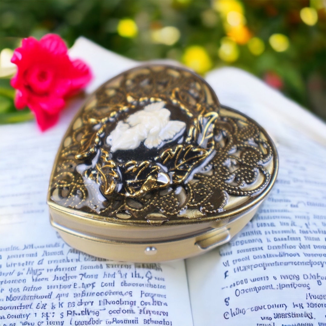 Angel Cameo Music Box Locket, Music Box Necklace, Mini Music Box ...