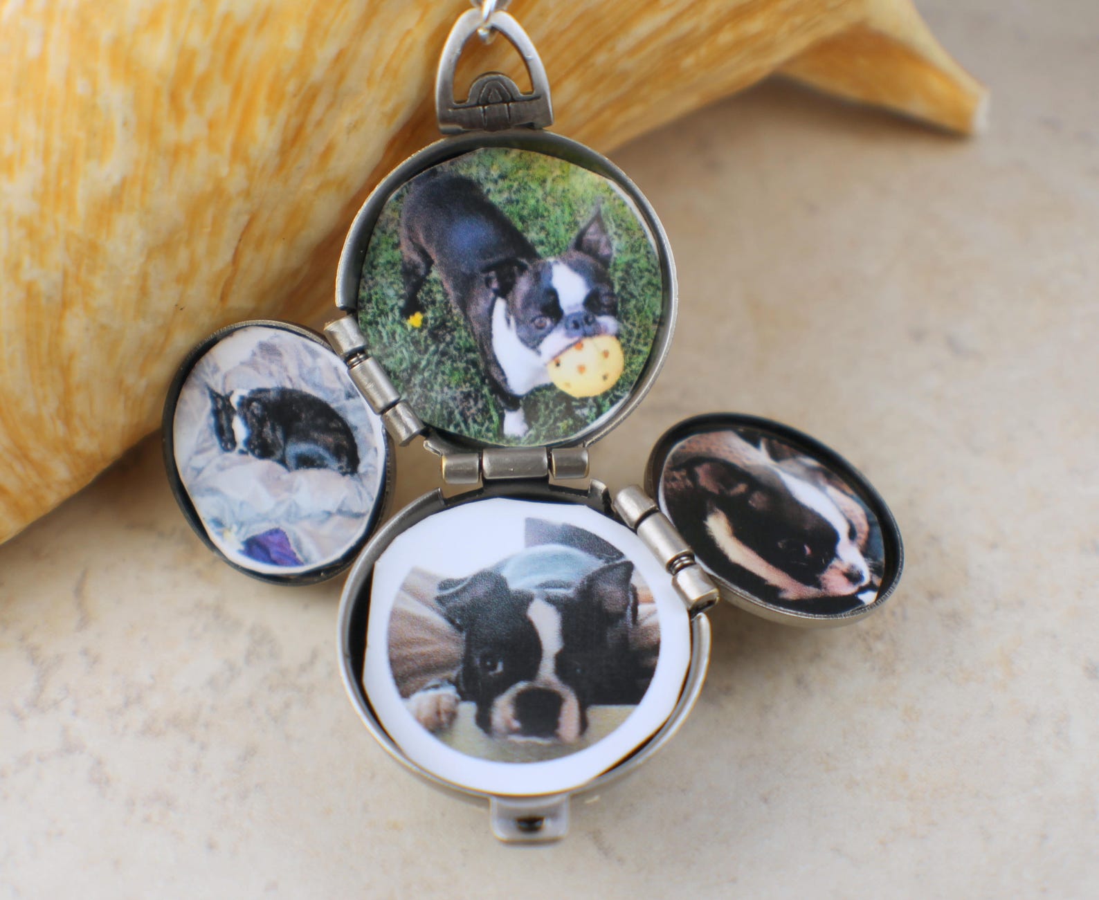 Sapphire Crystal Locket Silver Photo Locket Four Photo - Etsy