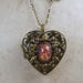 Pink and Gold Glass Opal Music Box Locket, Photo Locket, Music Box ...
