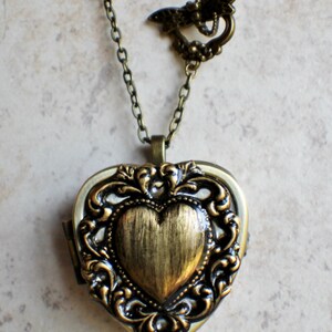 Music Box Locket, Heart Locket With Music Box Inside, in Bronze With ...