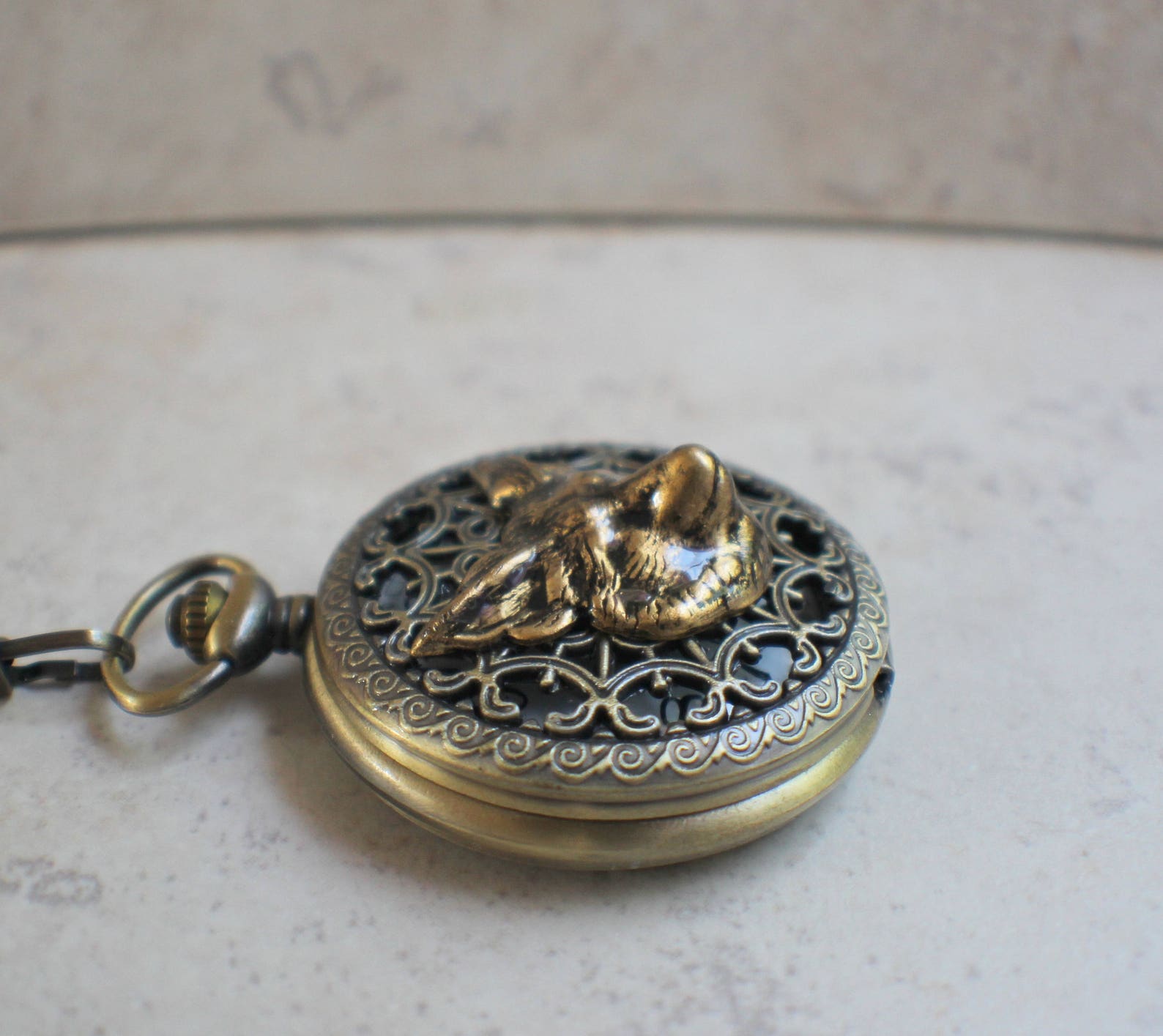 Bronze Fox Pocket Watch, Mens Wedding Gift, 13" Chain - Etsy