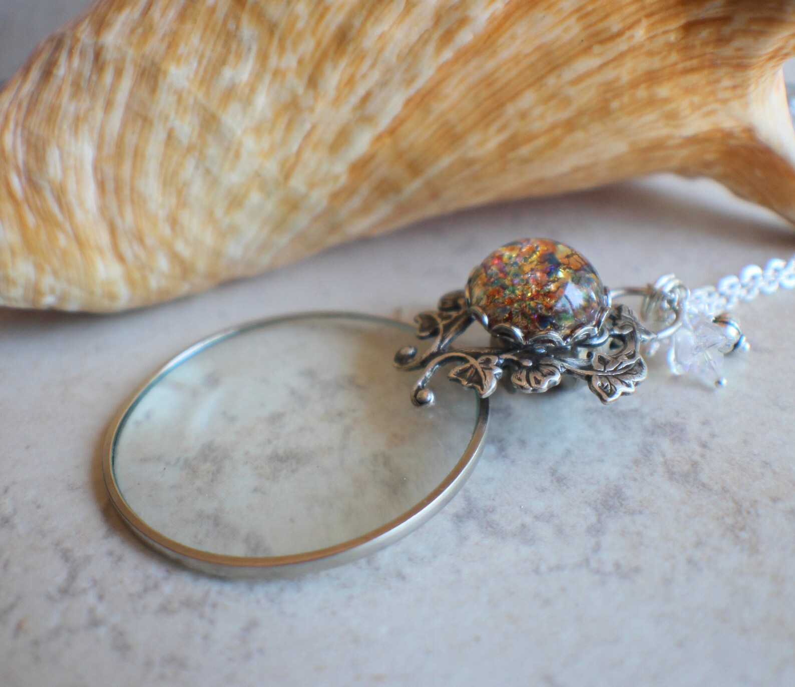 Magnifying Glass Necklace Magnifying Glass Pendant Morning - Etsy