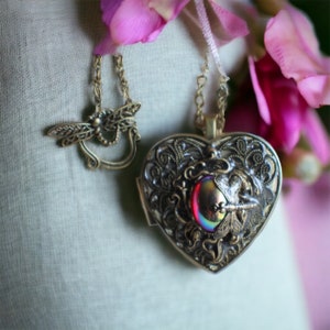 Dragonfly Music Box Locket, Heart Music Box Pendant, Music Box Jewelry ...