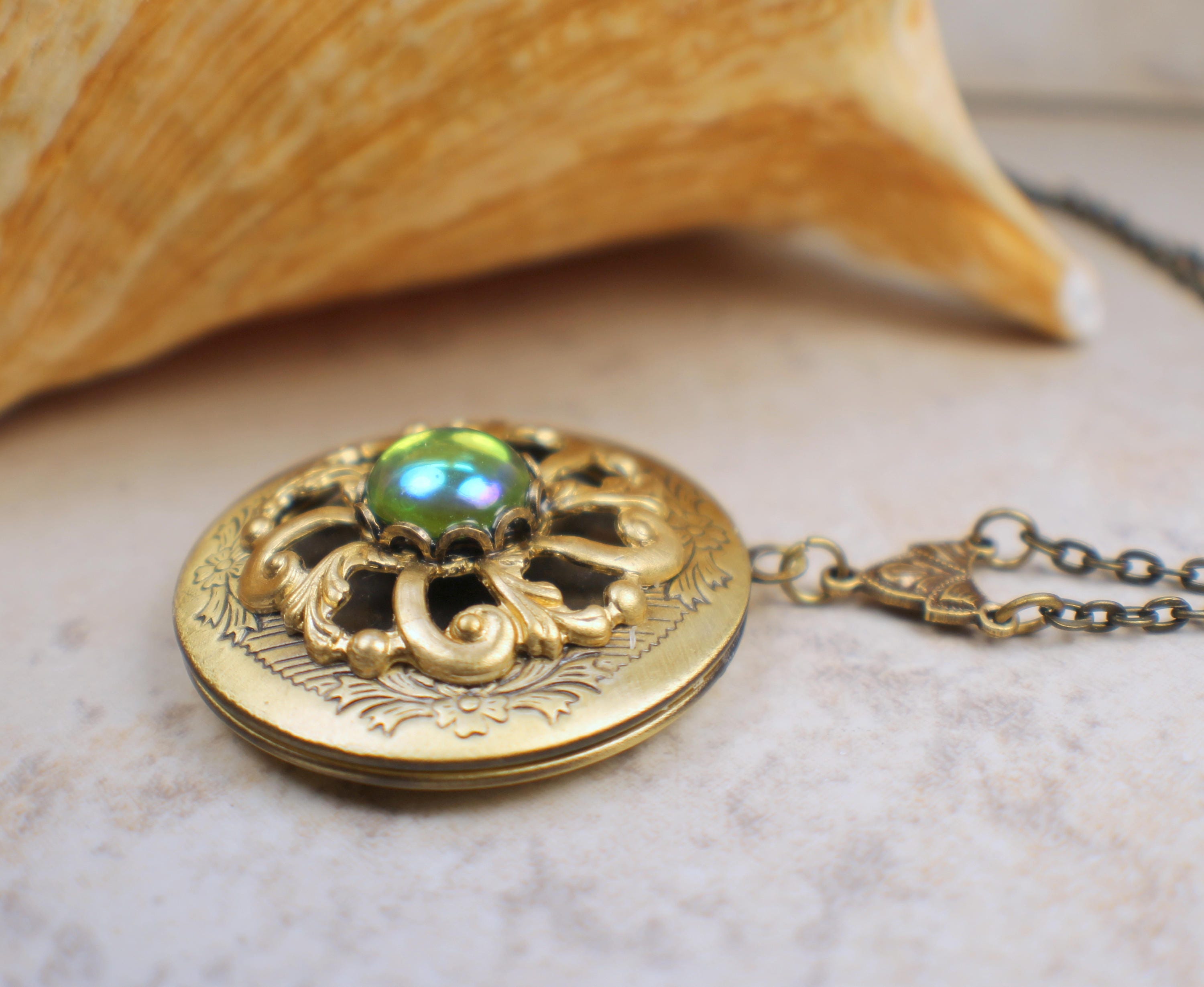 Green Peridot Locket Small Photo Locket Photo Locket | Etsy