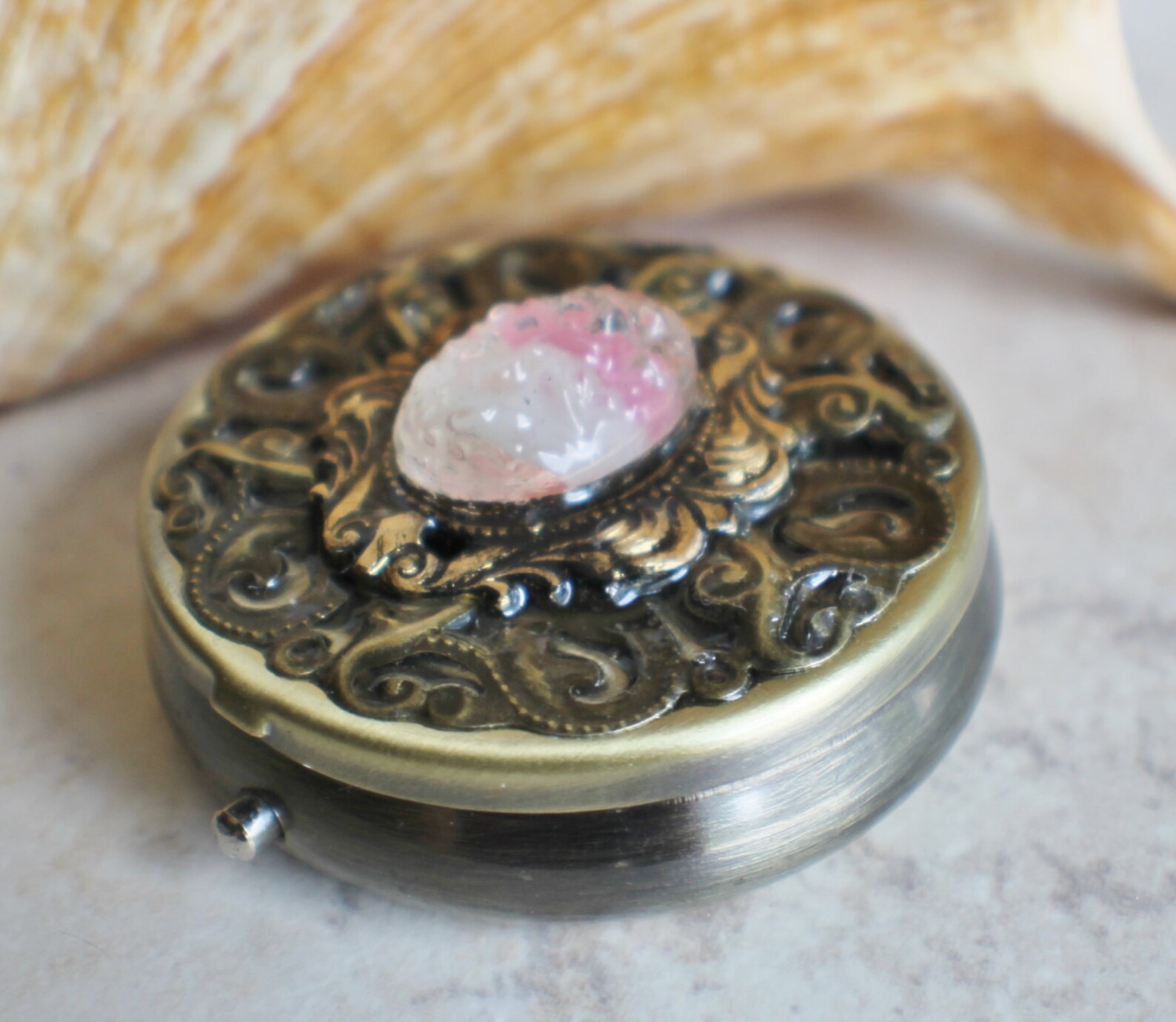 Victorian Music Box Locket Round Bronze Locket With Music Box - Etsy