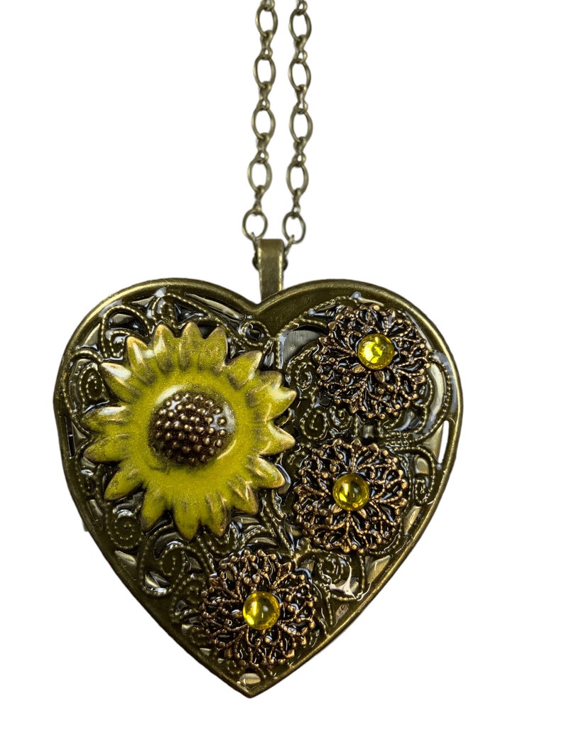 Sunflower Music Box Heart Music Box Pendant Music Box - Etsy