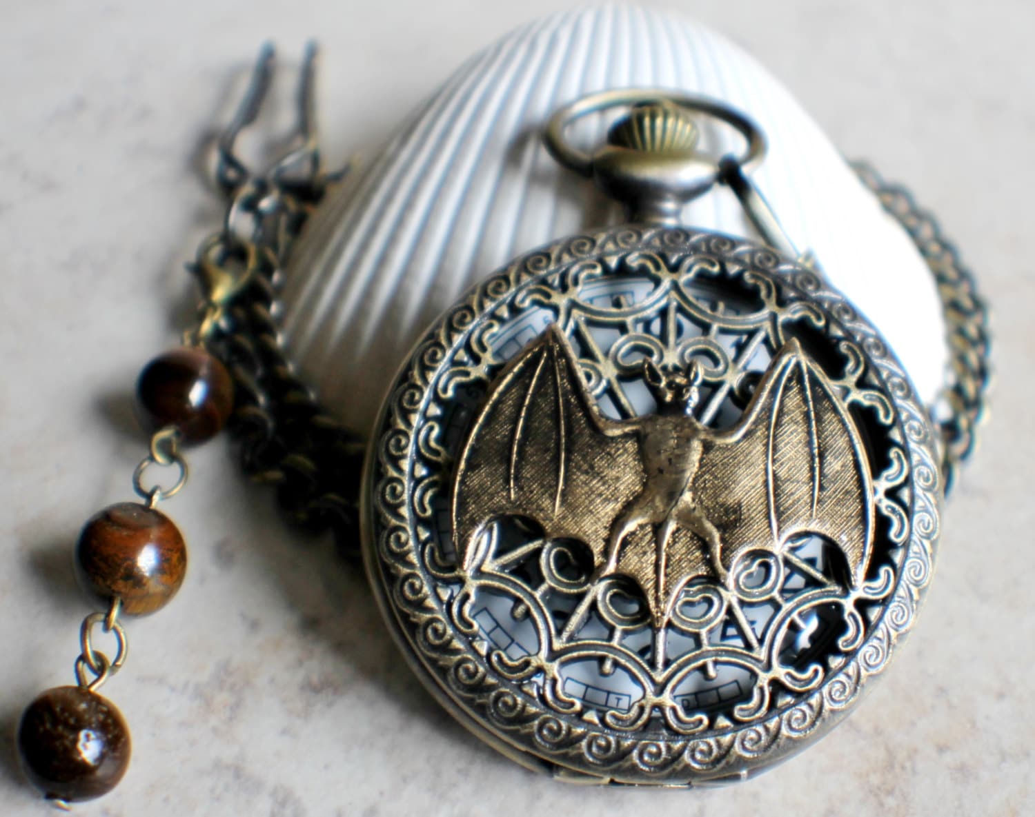 Bat Pocket Watch Men's Goth Bat Pocket Watch in Bronze - Etsy