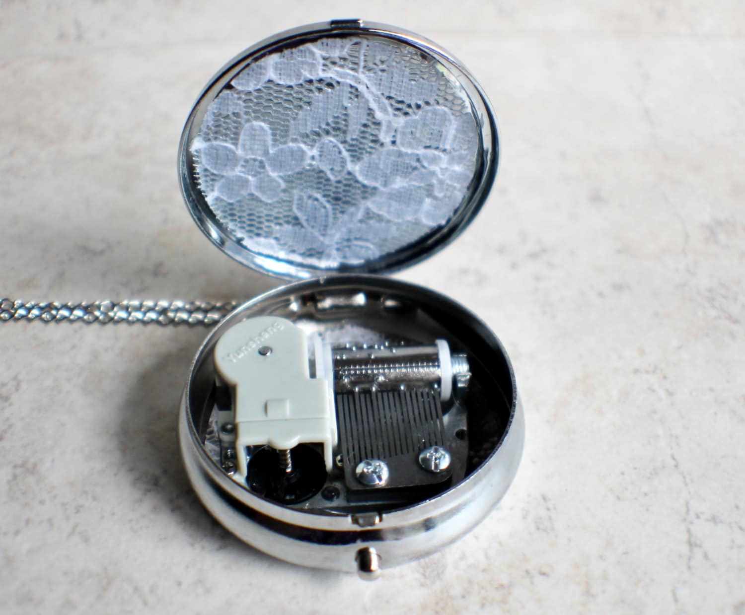 Music Box Locket Round Locket With Music Box Inside in - Etsy