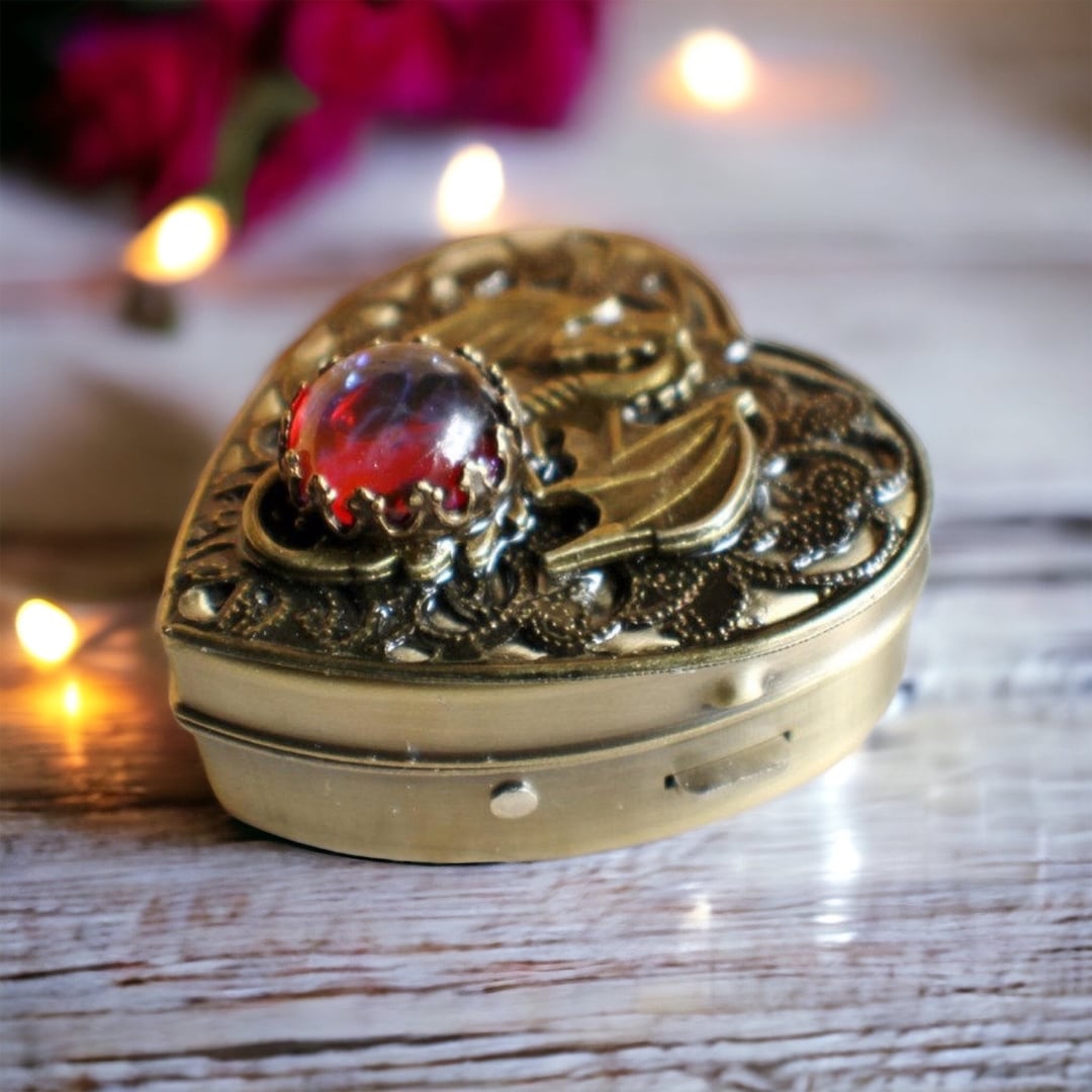Dragon Music Box Locket, Heart Music Box Pendant, Music Box Jewelry ...