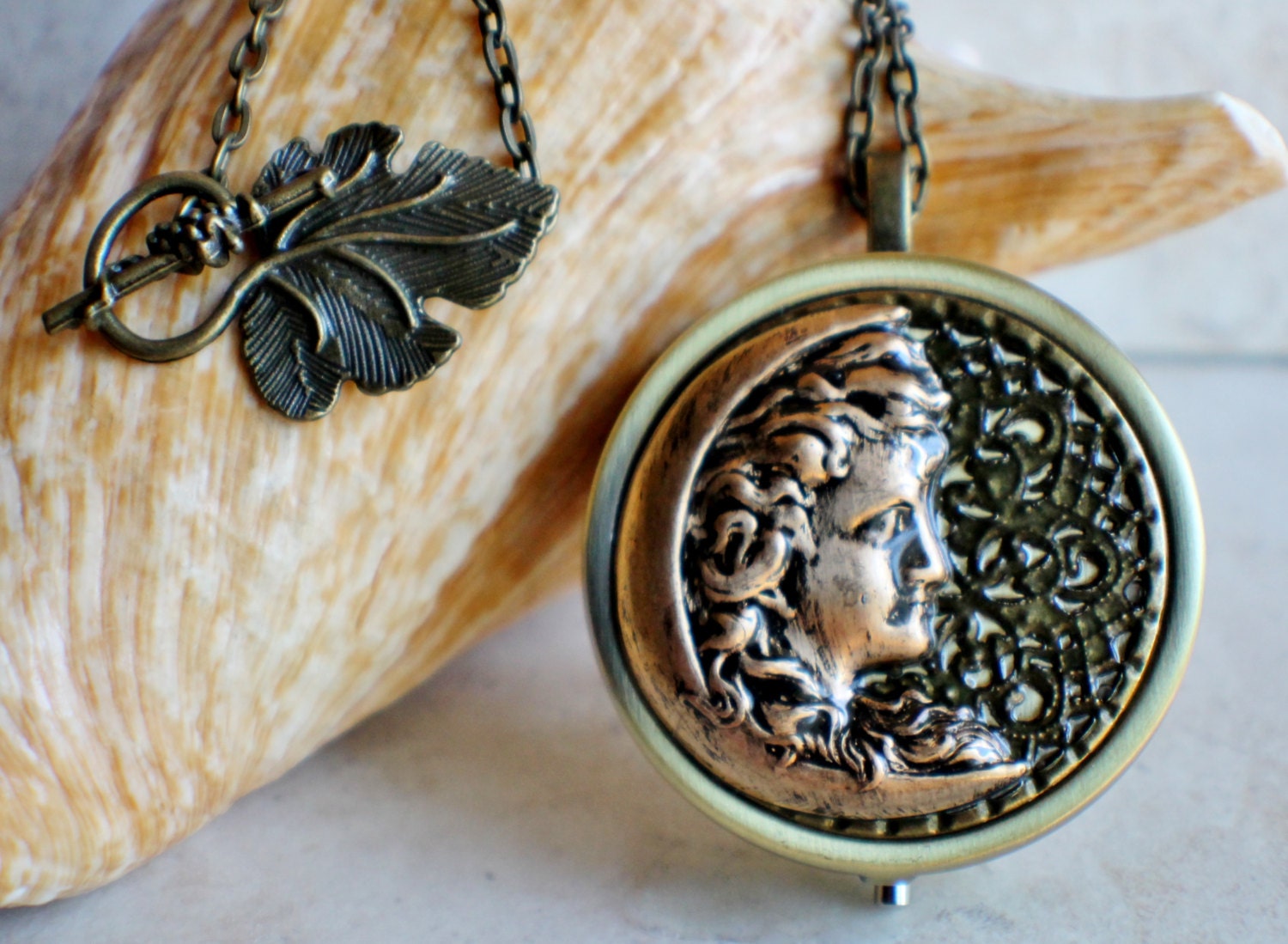 Music box locket round locket with music box inside in | Etsy